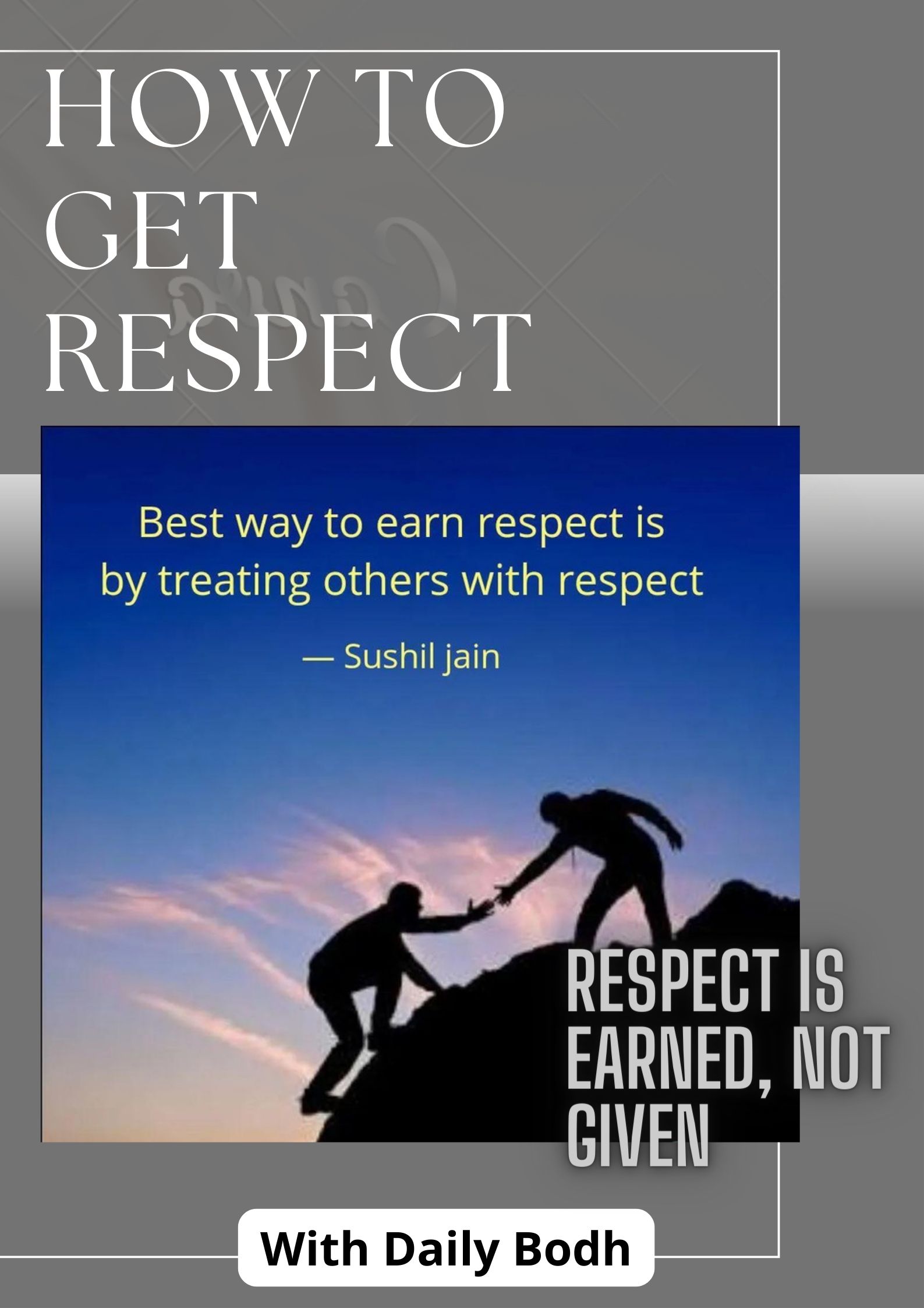 How to get respect 9 points | Define what respect means to